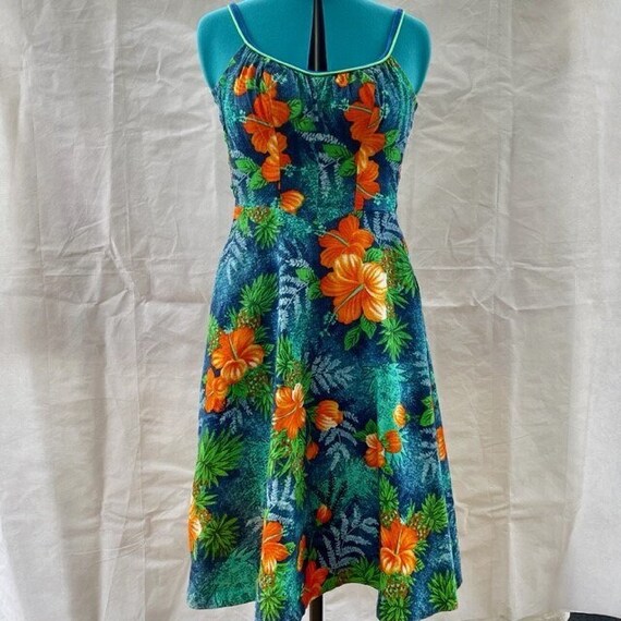De Weese Design 1960s Vintage Tropical Hibiscus print… - Gem