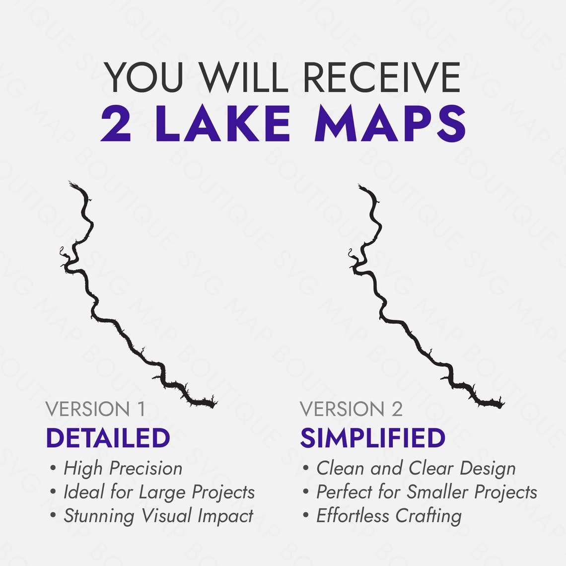 Lake Francis Case South Dakota SVG Map Shape Silhouette, Vector Lake ...