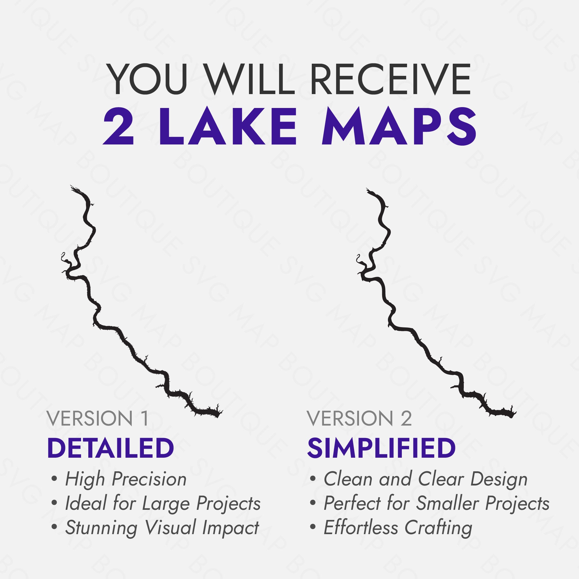 Lake Francis Case South Dakota SVG Map Shape Silhouette, Vector Lake ...