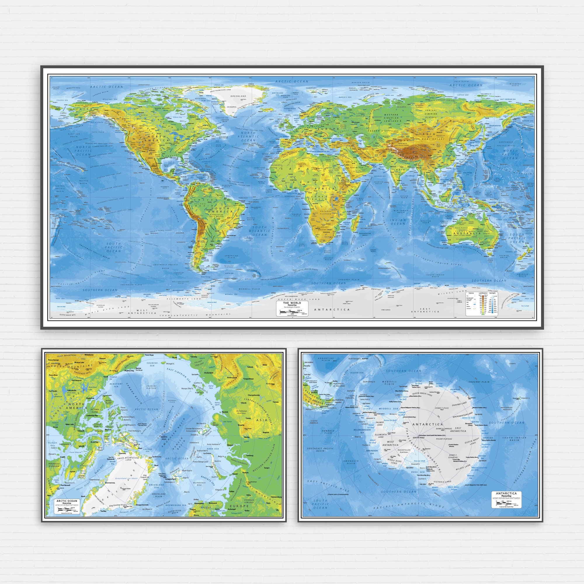 Physical Map Of World