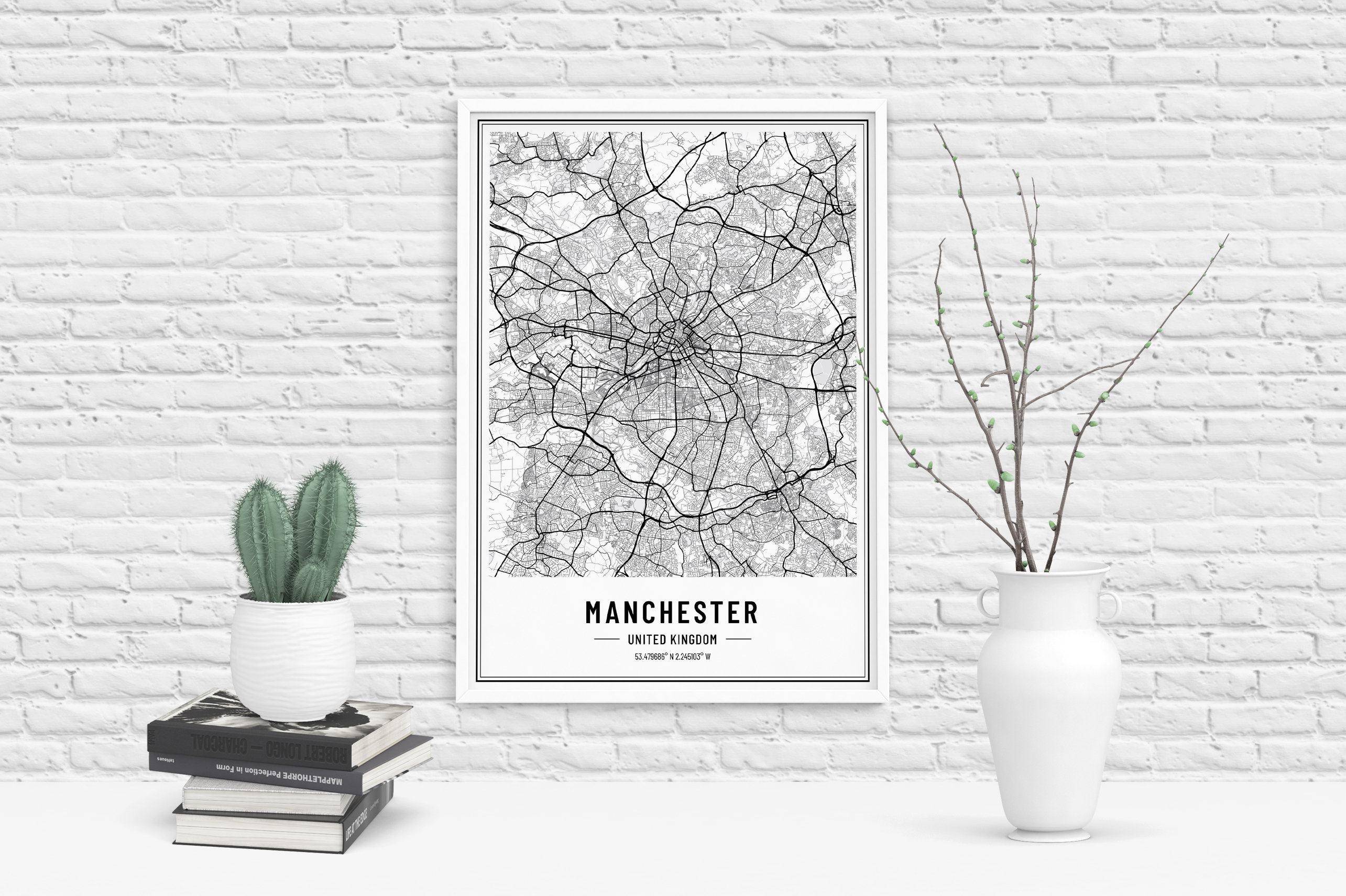 UK City Street Maps, Print Art, Modern Wall Art, Custom City Map ...