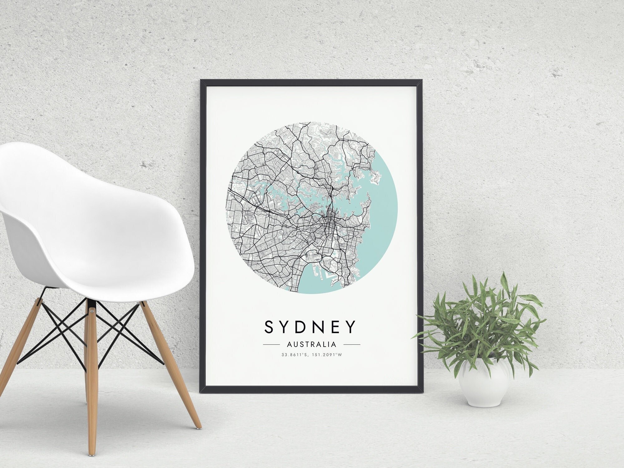 Sydney Map Print Map of Sydney Australia Sydney City Map Art Sydney ...