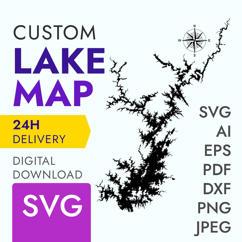 Custom Lake Map Svg Silhouette Outline Lake Map Shape Vector Svg Lake ...