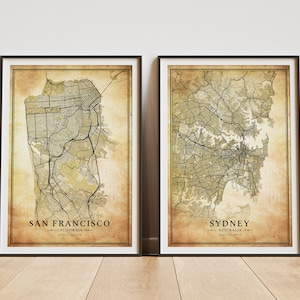Vintage Style City Map, Custom City Map Print, Street Map, City Print ...