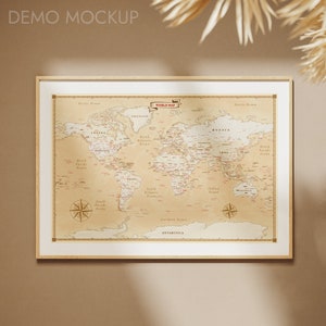 World Map Vintage Printable Poster, Old Style World Map Art, Decorative ...