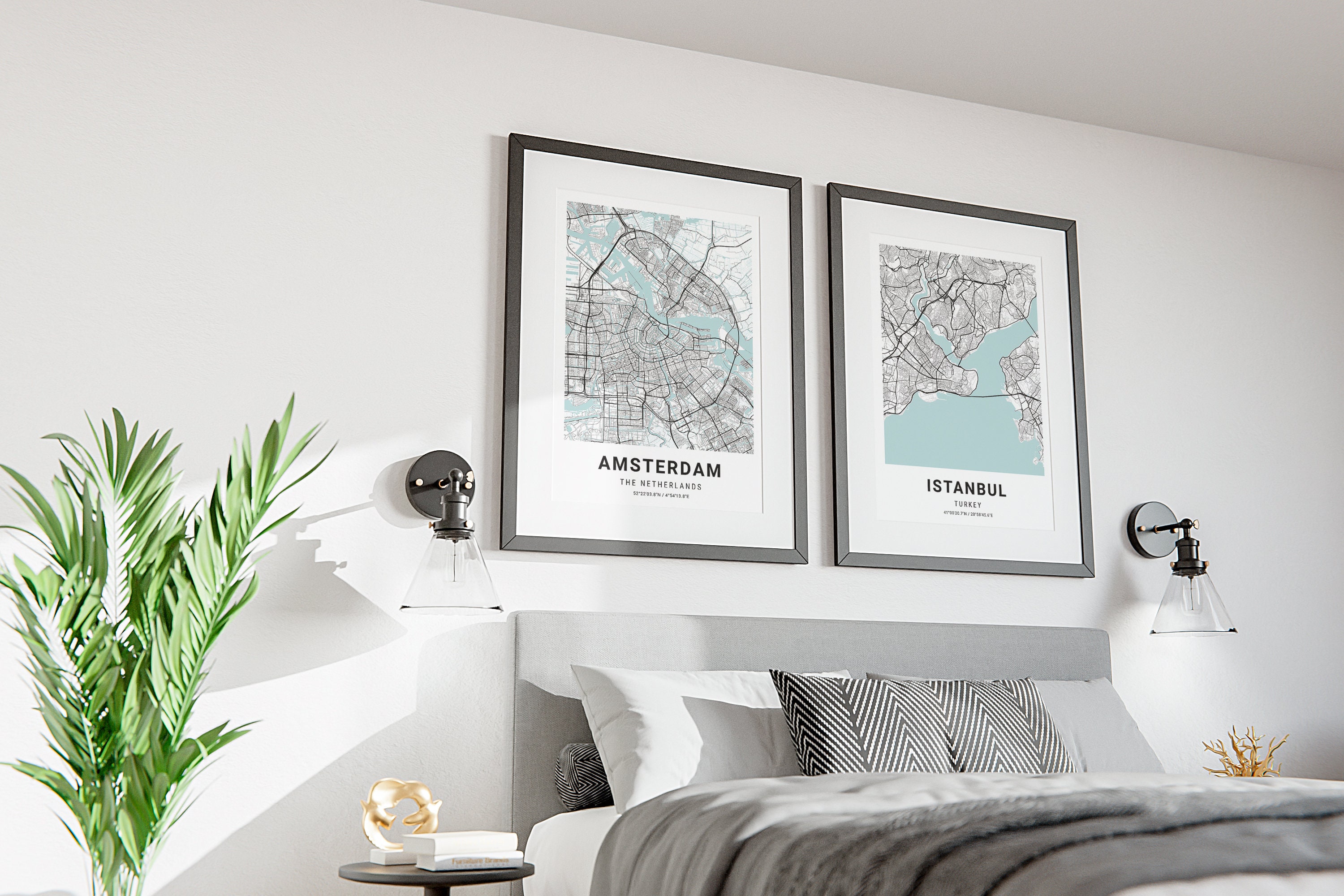 Custom City Map Print City Map Wall Art City Map Gift Custom City Map ...