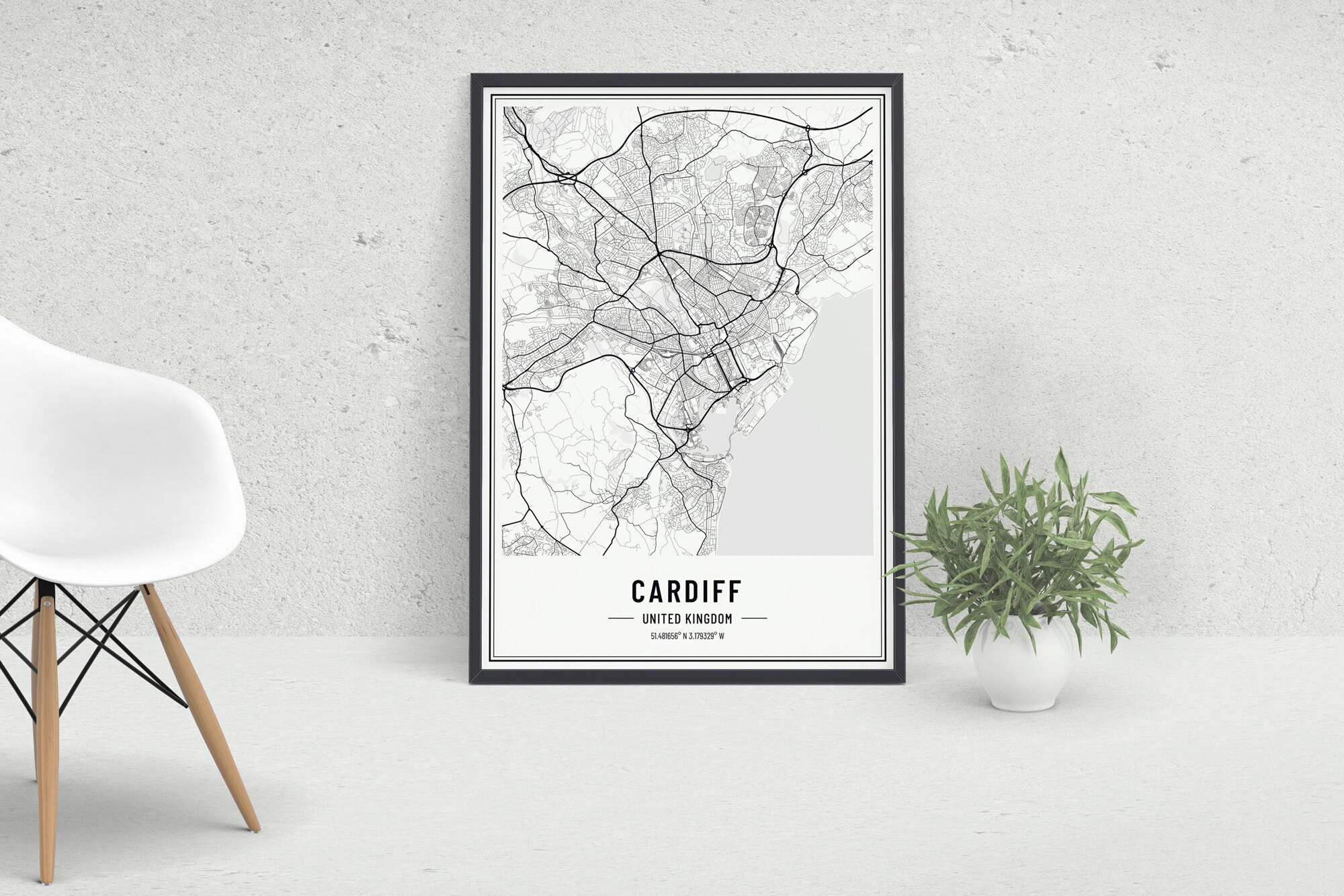 UK City Street Maps, Print Art, Modern Wall Art, Custom City Map ...