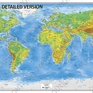 Physical World Map, Detailed Physical Map of the World, Geography ...