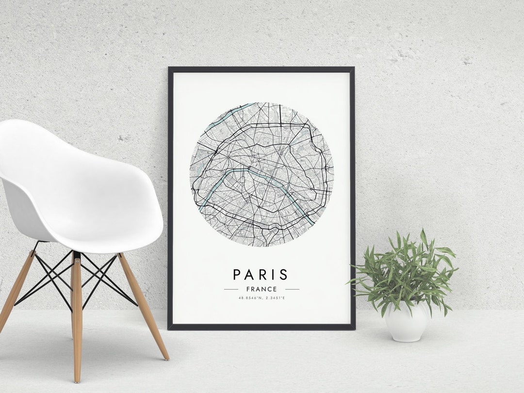 Paris Map Print | Map of Paris | Paris France City Map Art | Paris ...