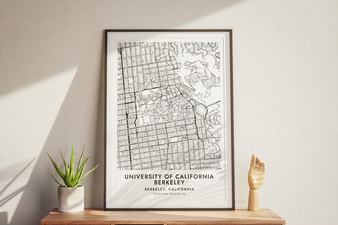 Custom University Map With Street Names, Campus Map Poster With Street ...