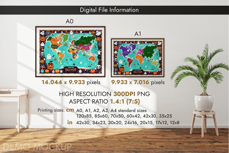Personalized Halloween World Map: Spooky Classroom Decor (digital ...