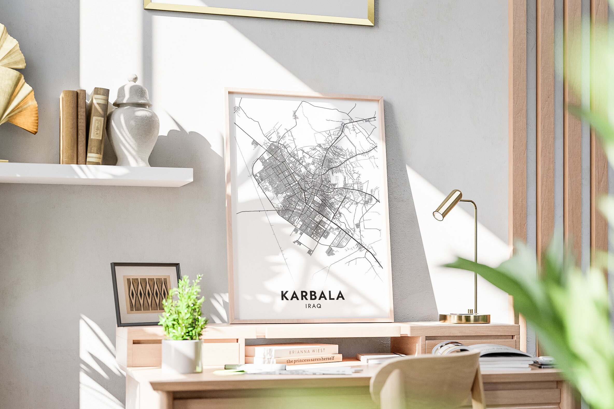 Karbala Map Print Karbala, Iraq City Map Art Custom Poster Printable ...