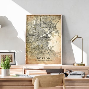 Vintage Style City Map, Custom City Map Print, Street Map, City Print ...