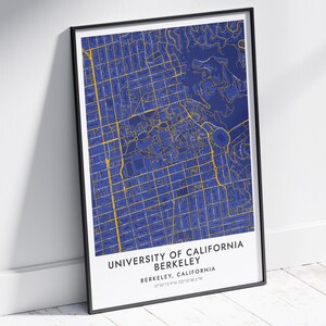 Custom University Map With Street Names, Campus Map Poster With Street ...