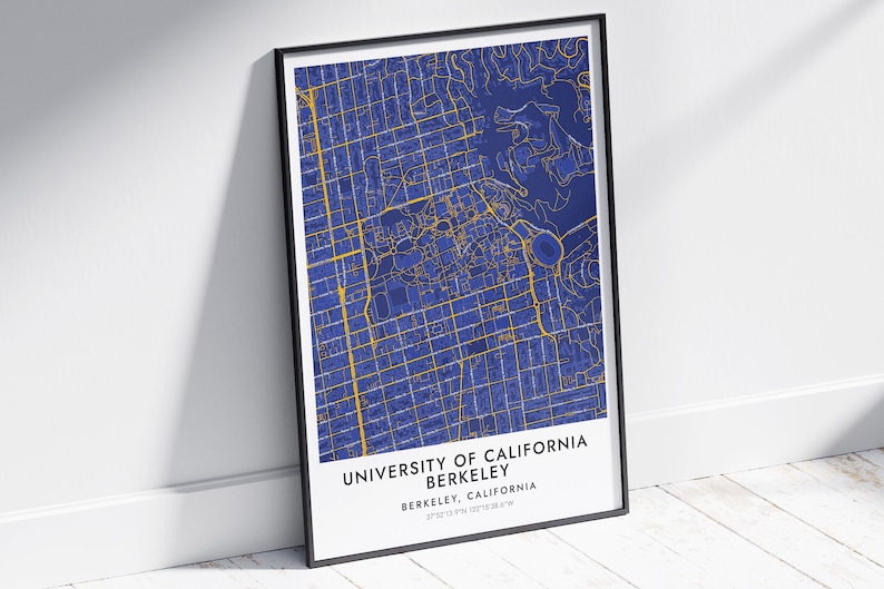 Custom University Map With Street Names, Campus Map Poster With Street ...