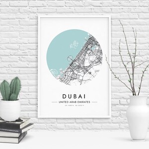 Dubai Map Art Print: Minimalist Cityscape Poster (digital Download) - Etsy