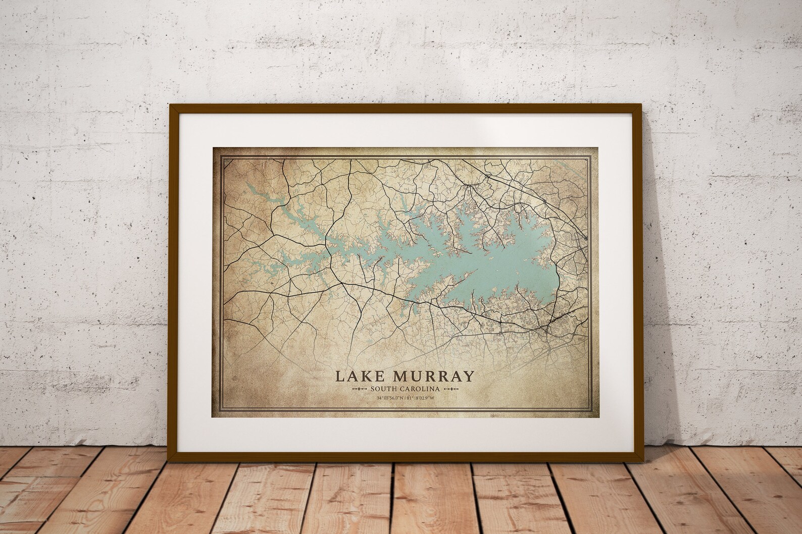 Custom Vintage Lake Art Decor Lake Map Custom Print House Lake Print ...