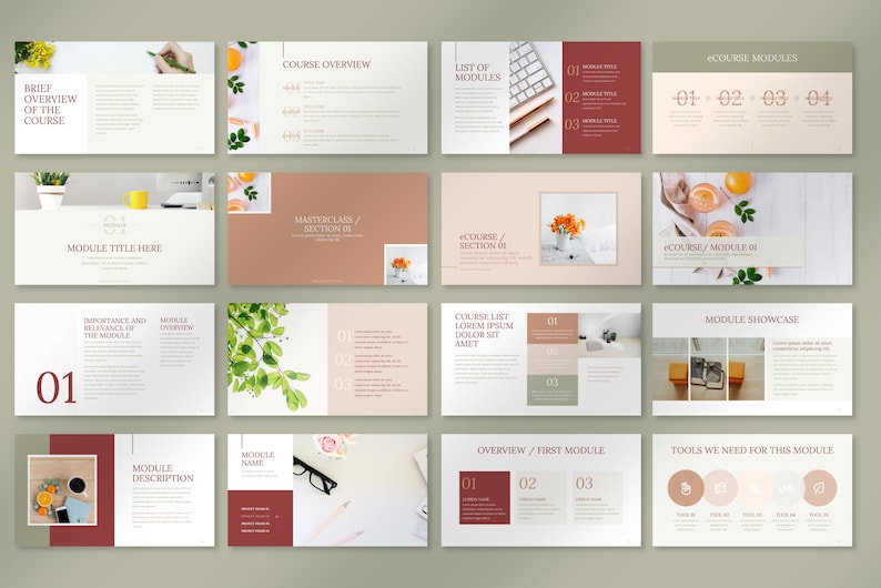 Elegant Webinar Powerpoint Template: Online Course Slide Deck - Etsy