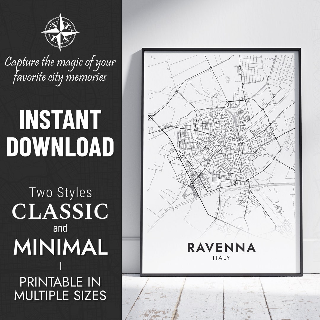 Ravenna Map Print | Ravenna, Italy City Map Art | Custom Poster ...