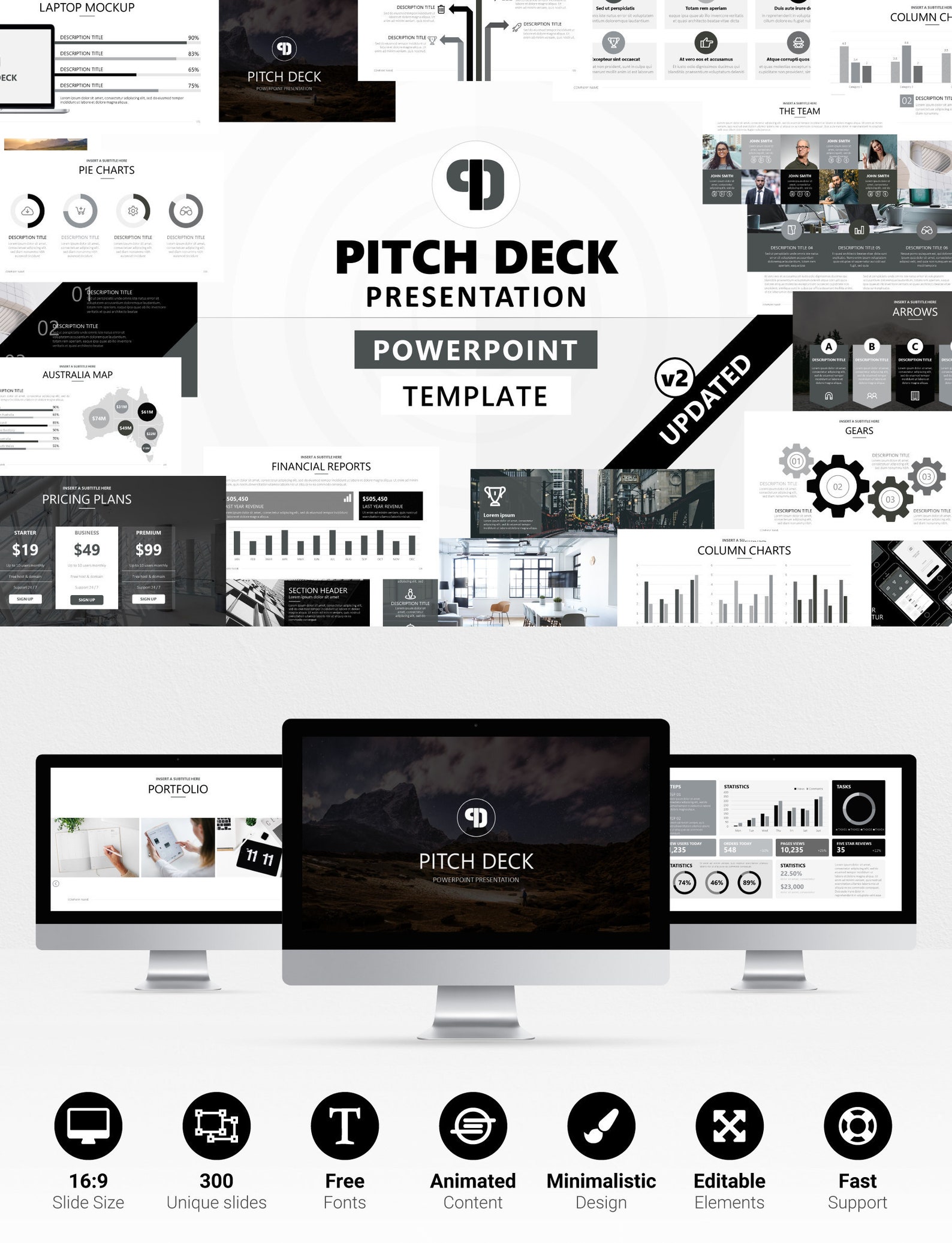 Pitch Deck Powerpoint Presentation Marketing Slide Deck - Etsy
