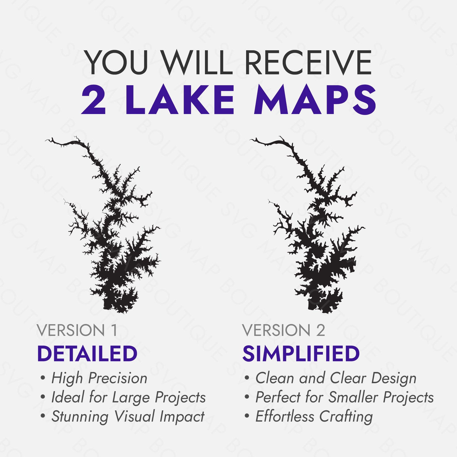 Lake Norman, North Carolina Map SVG: Laser Cut Vector (digital Download ...