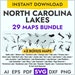 South Carolina Lakes SVG Maps Bundle, 24 Lake Maps Vector Shape Lake ...
