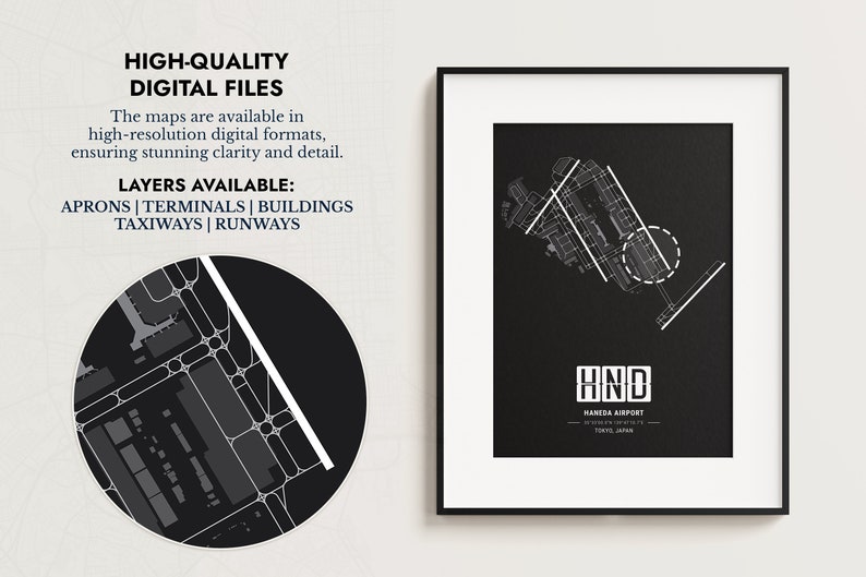 Tokyo Haneda Airport HND Airport Map Tokyo, Japan Printable Map Travel ...
