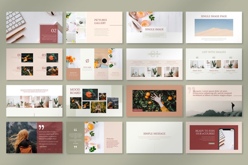 Elegant Webinar Powerpoint Template: Online Course Slide Deck - Etsy