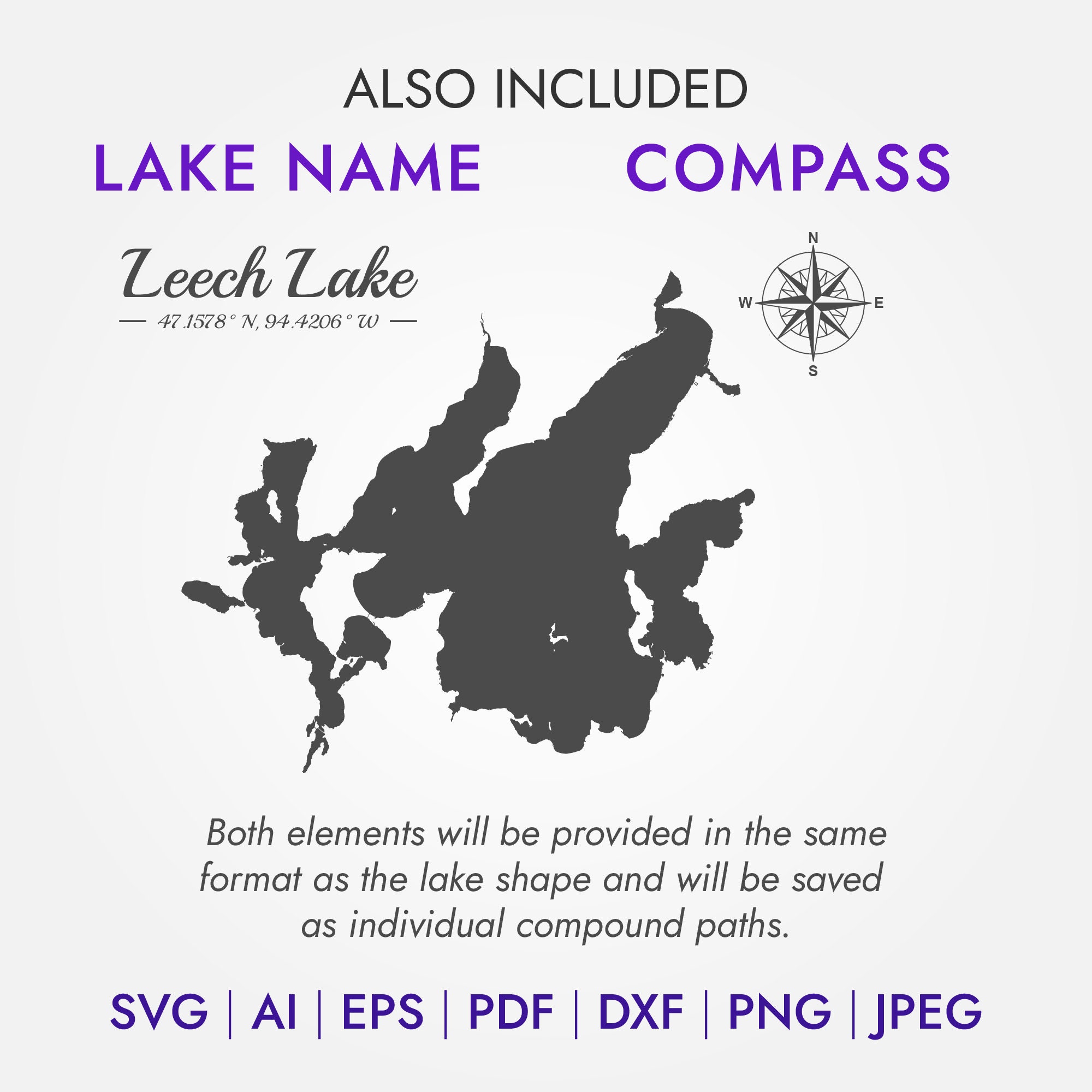 Custom Lake Map Svg Silhouette Outline Lake Map Shape Vector Svg Lake ...