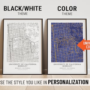 Custom University Map With Street Names, Campus Map Poster With Street ...