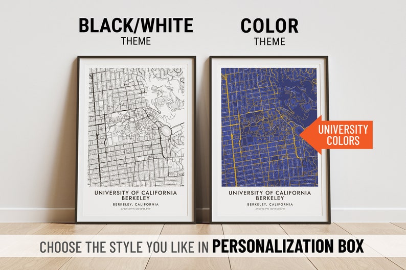 Custom University Map With Street Names, Campus Map Poster With Street ...