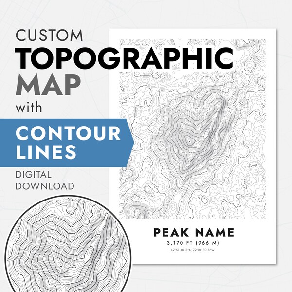 Contour Map - Etsy