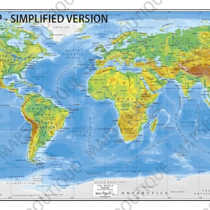 Physical World Map, Detailed Physical Map of the World, Geography ...