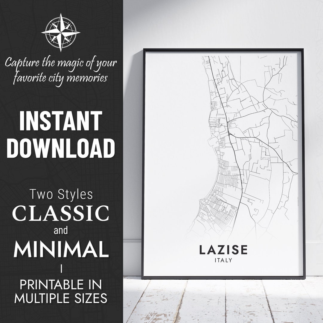 Lazise Map Print | Lazise, Italy City Map Art | Custom Poster ...