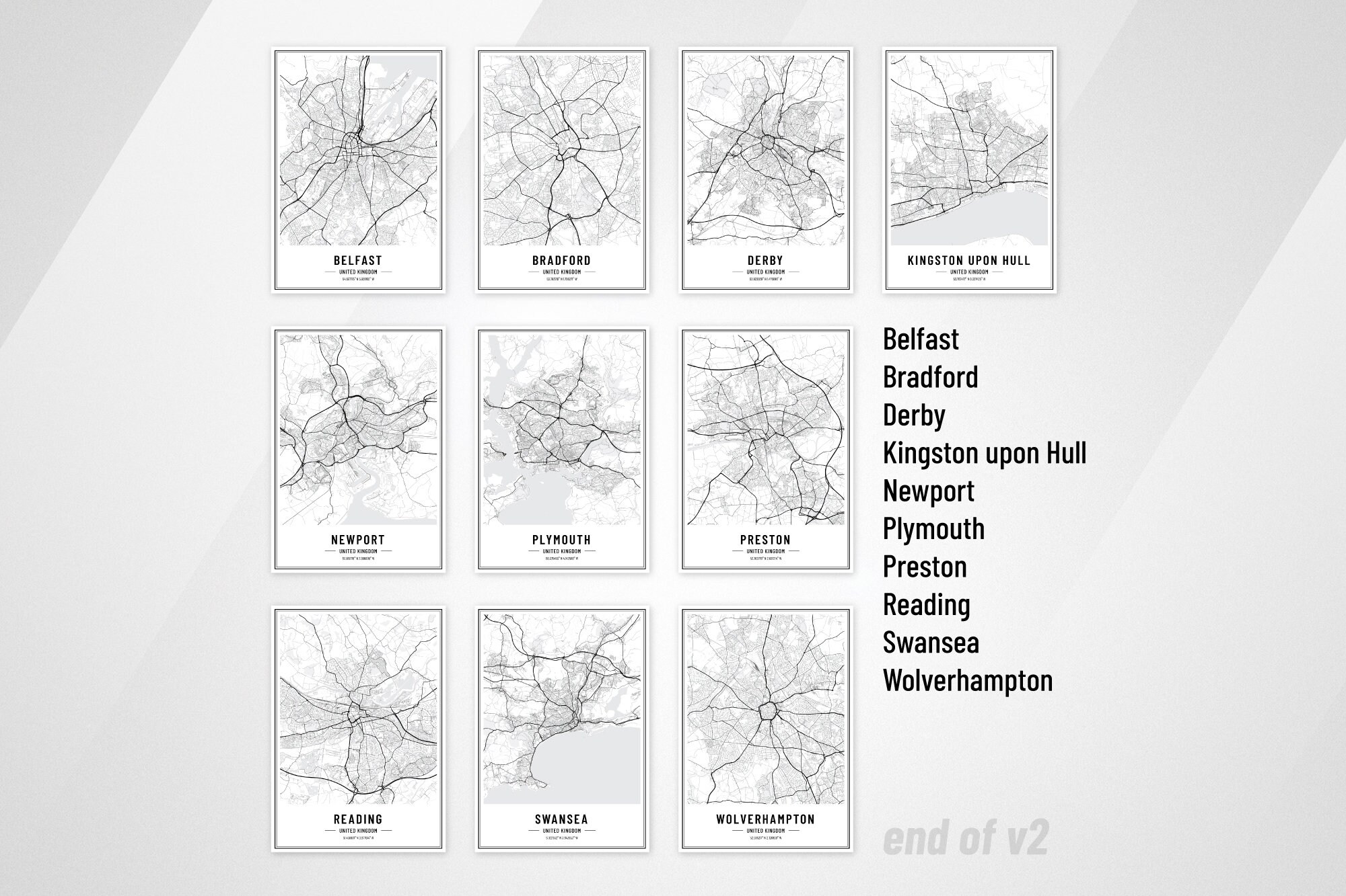 UK City Street Maps Print Art Modern Wall Art Custom City - Etsy