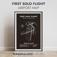 First Solo Flight Award | Personalized Airplane Pilots First Solo Gift ...