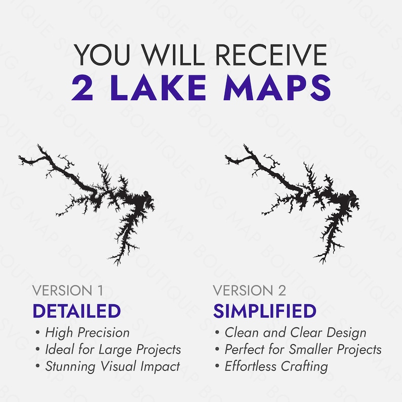 Kerr Lake North Carolina, Virginia SVG Map Shape Silhouette, Vector ...