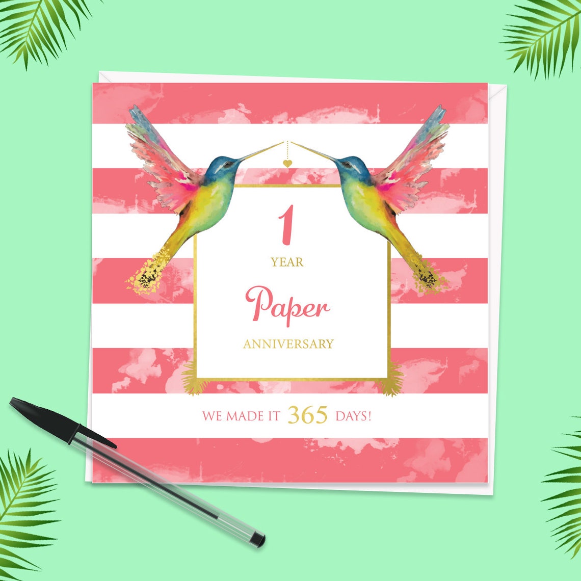 On Our 1st Anniversary Paper Anniversary Card - Etsy