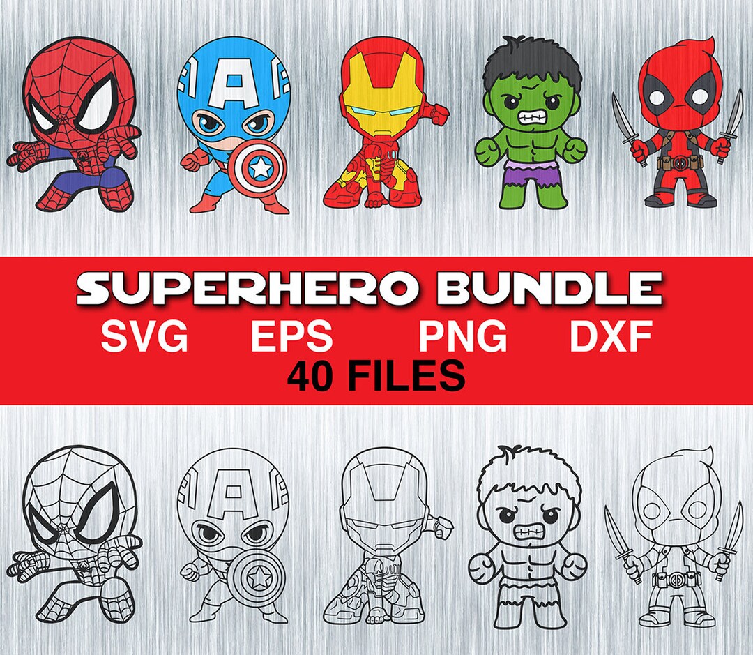 Superhero Bundle, SVG for Cricut, Bundle Layered SVG, Digital File, PNG ...
