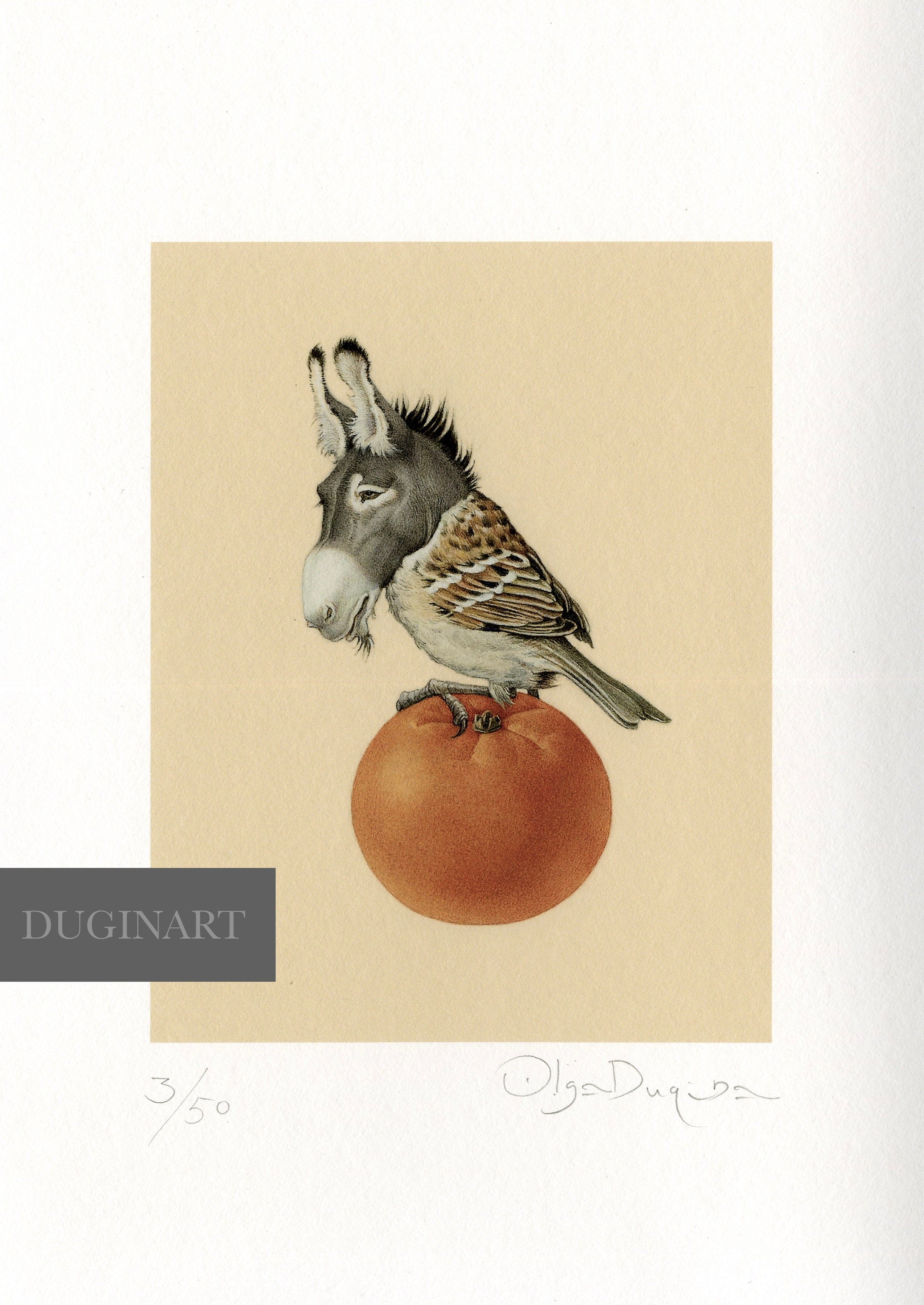 Fine Art Print - SPATZESEL - Donkey Bird - From "the Three Oranges" by ...