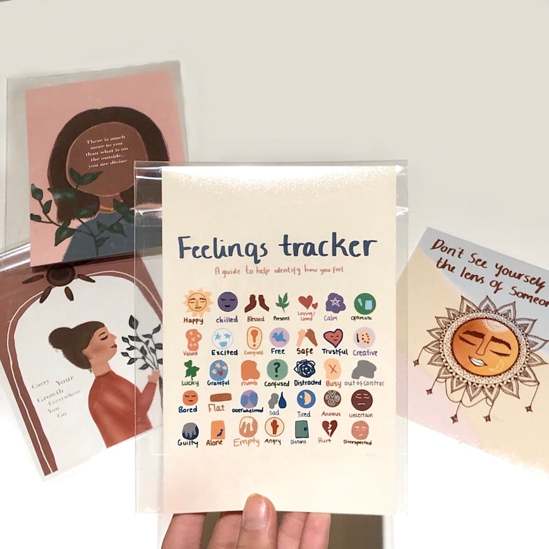 Feelings Chart Feelings Tracker Mental Heath Emotions Positivity ...