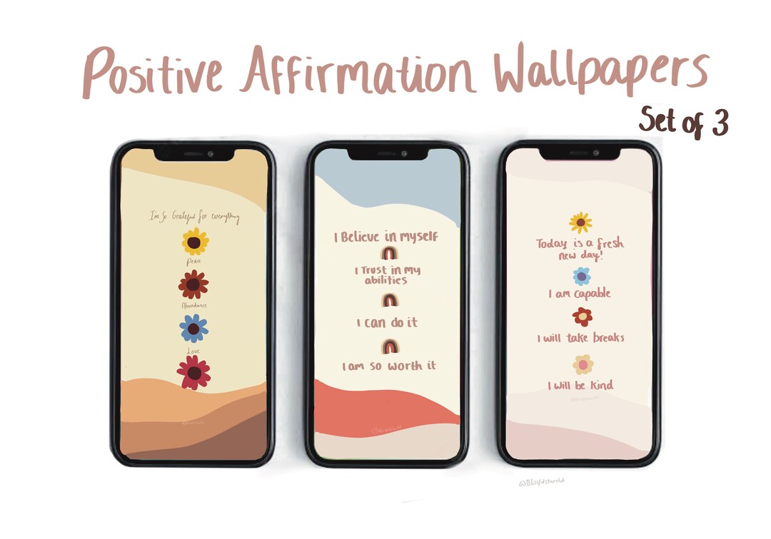 Positive Affirmation iPhone Wallpaper Lockscreen Instant Digital ...