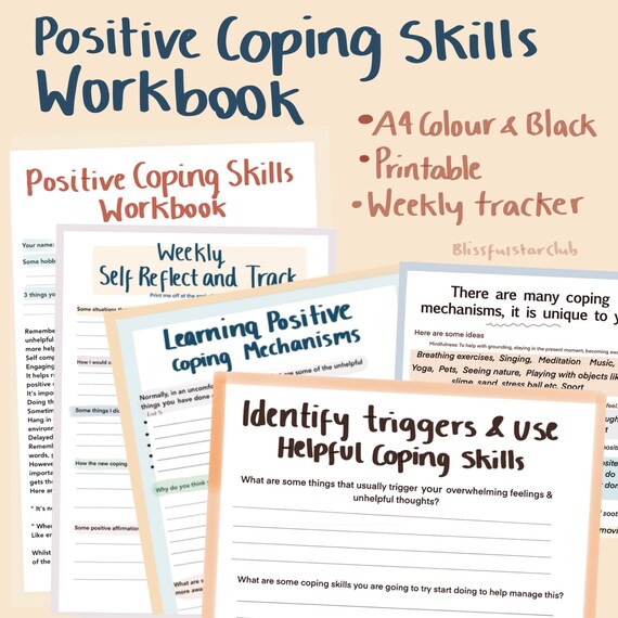 Positive Coping Mechanisms Workbook Coping Skills Worksheets | Etsy