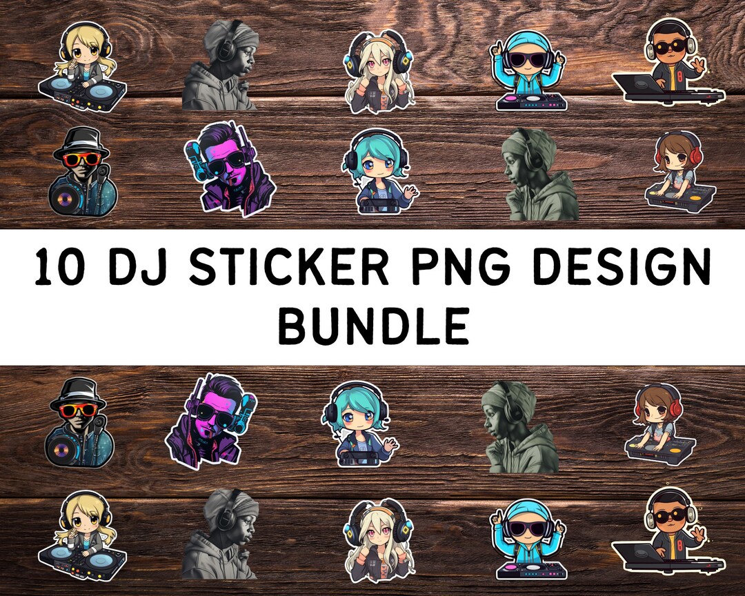 DJ Sticker Bundle: Music Lover Stickers (PNG, Instant Download) - Etsy