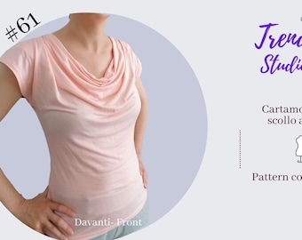 Cowl Neck Dress Pattern Low Back PDF Sewing Pattern Woman - Etsy