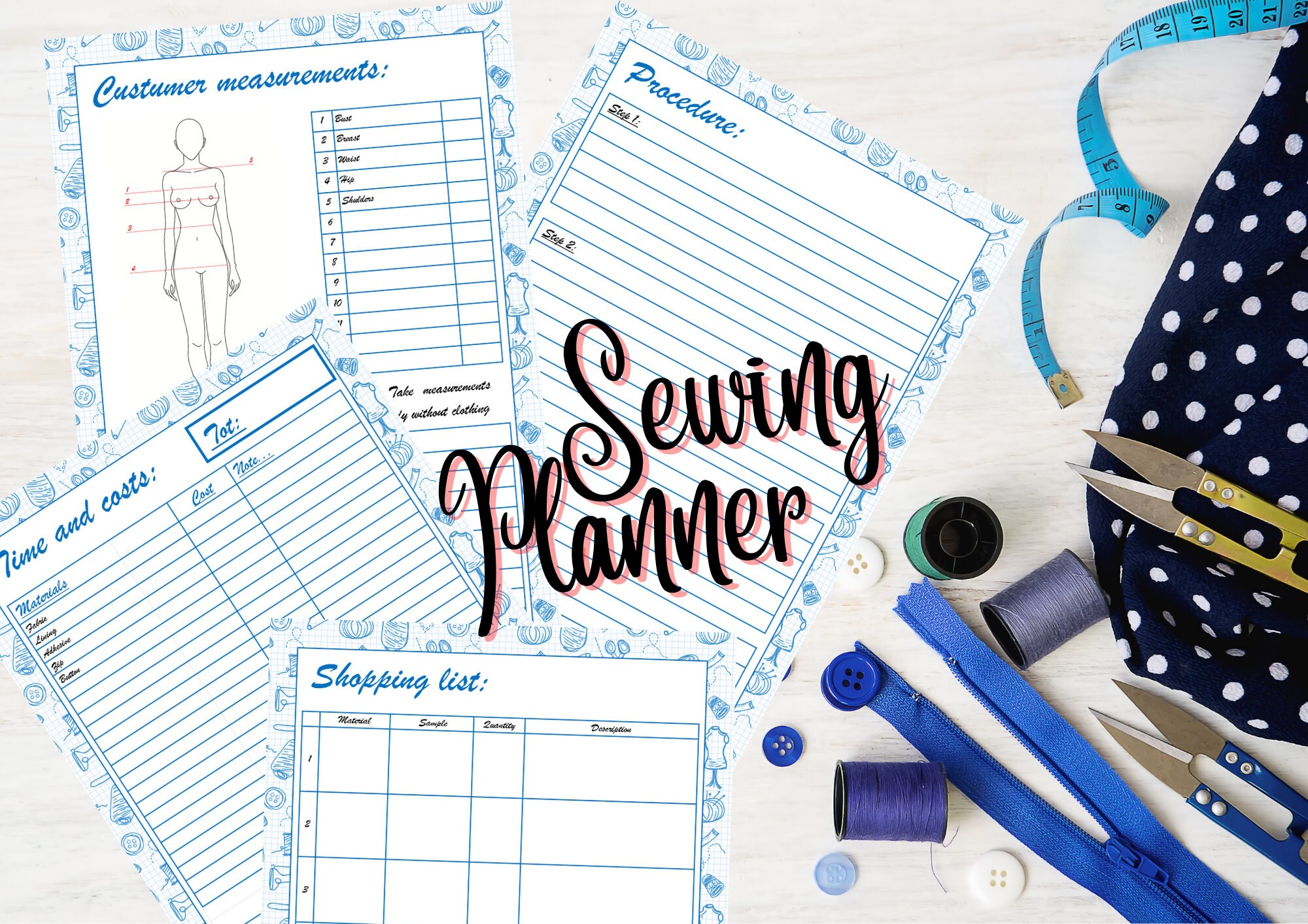 Sewing Planner, A4 Printable PDF, Sewing Project for Men and Women - Etsy