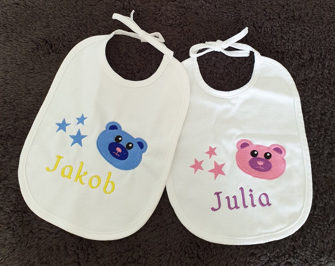 Bibs Embroidered With Names - Etsy