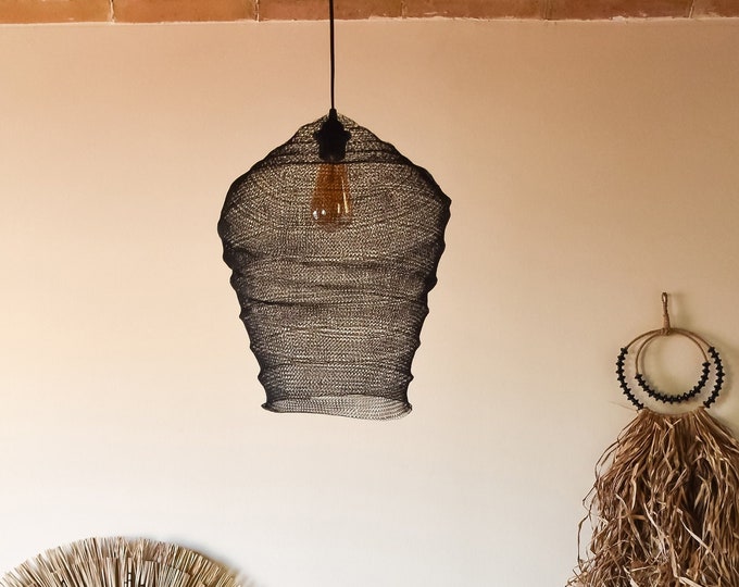 Metal Wire Mesh Pendant Lamp Shade MONDU Black Kitchen - Etsy
