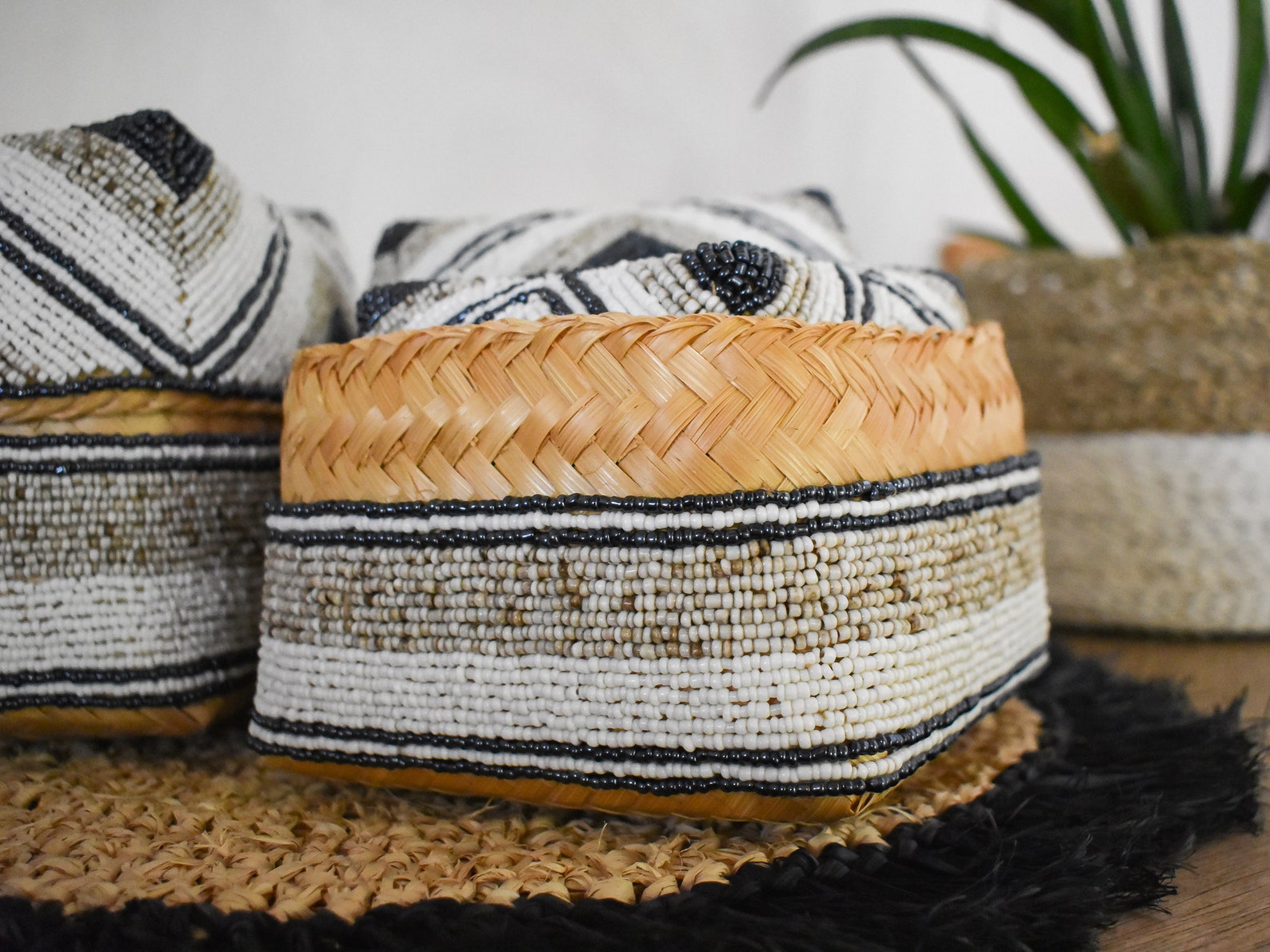 Decorative Beaded Box Set 005 Handmade Balinese Basket Set of - Etsy