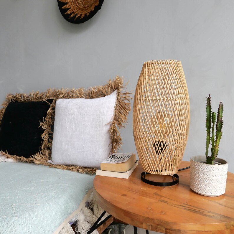 Handmade Rattan Lamp Shade for Table Lamp MUNA Wicker Table - Etsy